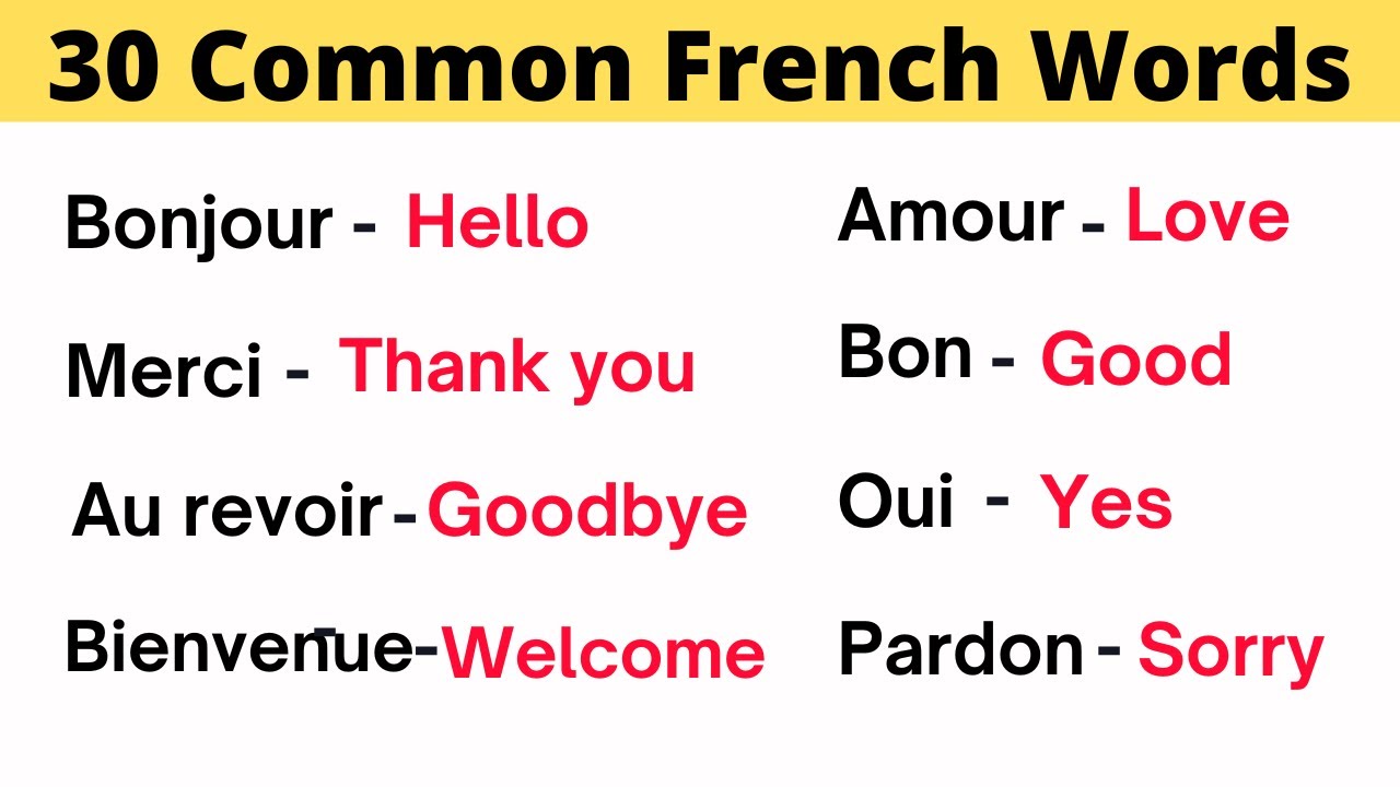 30 Basic French Words You Need to Know!