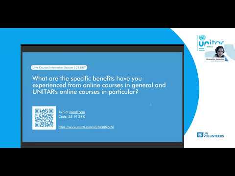 Engage successfully in online learning – UNITAR courses for UN Volunteers