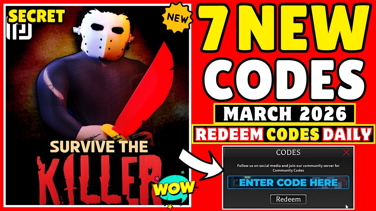 ⚠️WORKING CODES⚠️ ROBLOX SURVIVE THE KILLER CODES IN MARCH 2026!  SURVIVE THE KILLER CODE 2026