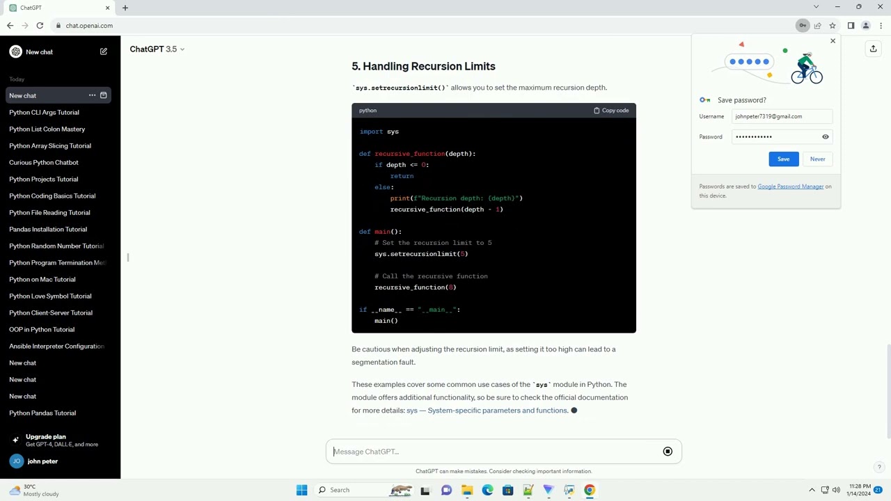 common use of python sys library