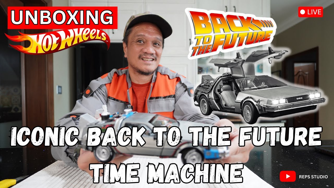 Unboxing Hot Wheels Elite  Back to the Future 1/18 Time Machine Delorean DMC with Mr, Fusion