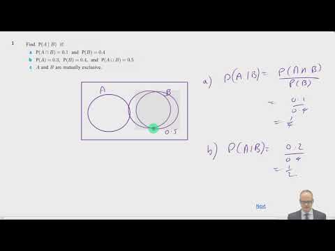 IB SL Maths Applications and Interpretation  - Conditional Probability