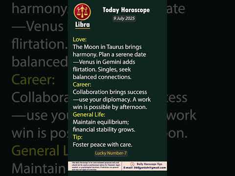 Libra Horoscope Today: July 9, 2025 🌟 Horoscope Shorts | Daily Horoscope Tips #librahoroscope