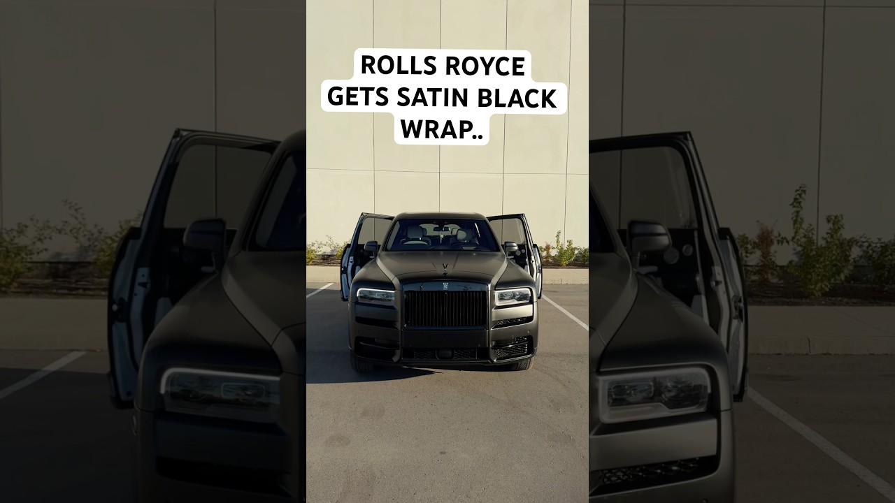 Rolls Royce Cullinan Gets Wrapped In Satin Black..😳 #rollsroyce #carwrap #wrap #transformation #car
