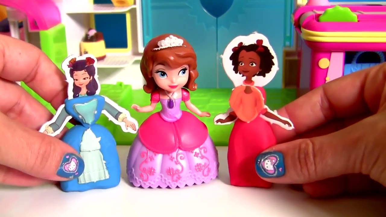 4 Surprise Sofia the First Clay Buddies Princess Amber Hildegard Ruby Play Doh Blind Bags Funtoys