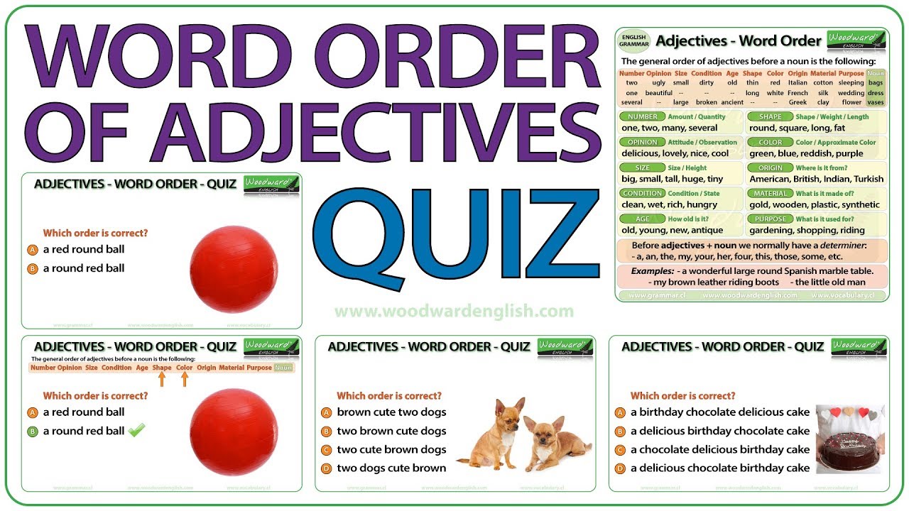 Word Order of Adjectives - English Grammar Quiz