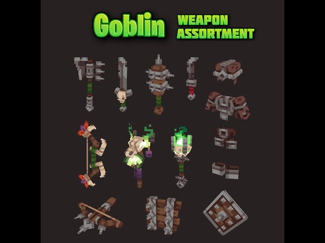 Goblin Assortment Animated Weapon Set Minecraft Texture Pack