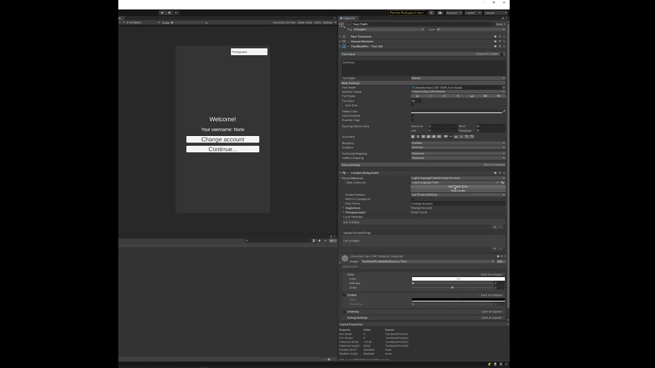 creating  a new localized string of unity localization package from inspector