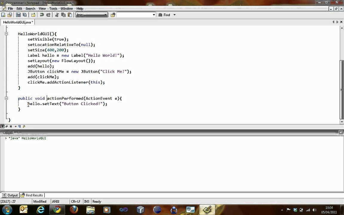JAVA Tutorial - Designing a Basic Graphical User Interface (GUI) Part 1 - Session 5
