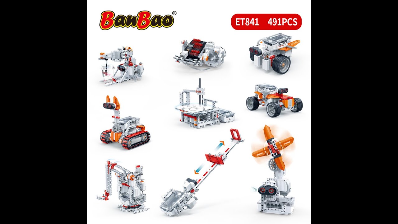 BanBao ET841 491 PCS 9 In 1 Educational Programming Building Block Super Cool Robot Toy