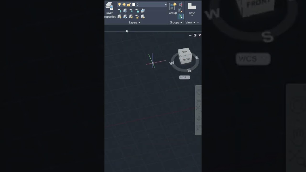 Converting the working screen in Autocad from 2D to 3D #shorts