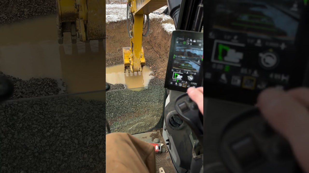 full auto grade control on the cat 320 #construction #excavator #landscape