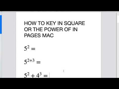 Type square and square root in Pages Mac