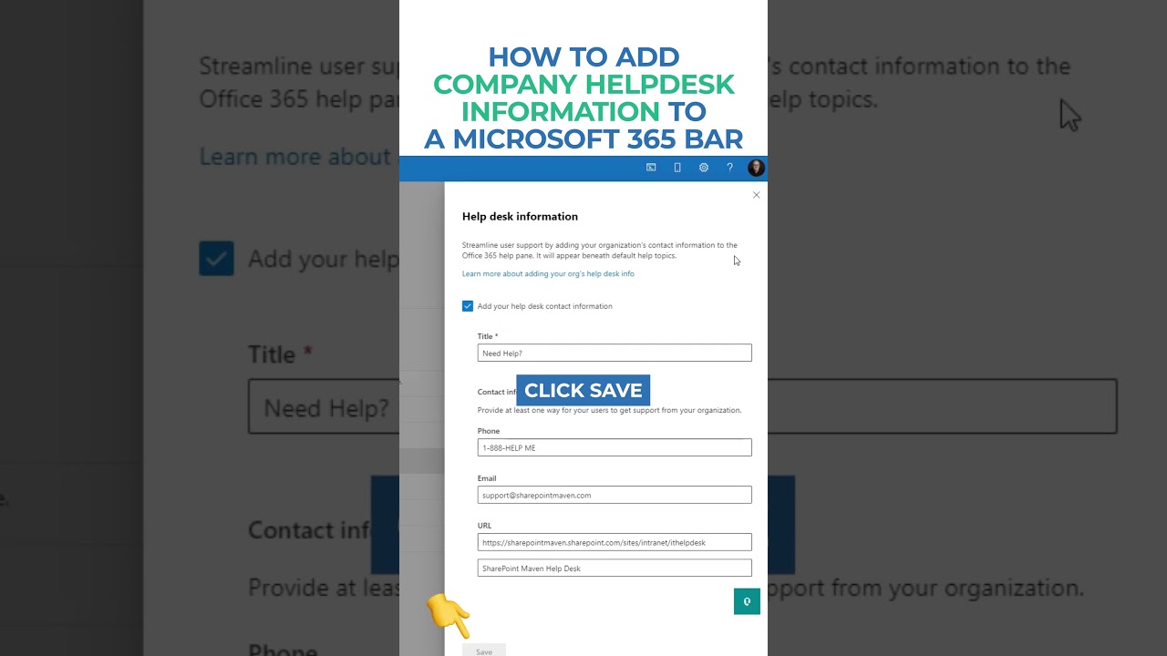Add Helpdesk Info to Microsoft 365 Bar: A Step-by-Step Guide