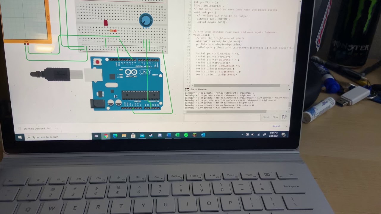 Variable delay LED on arduino- Dylan