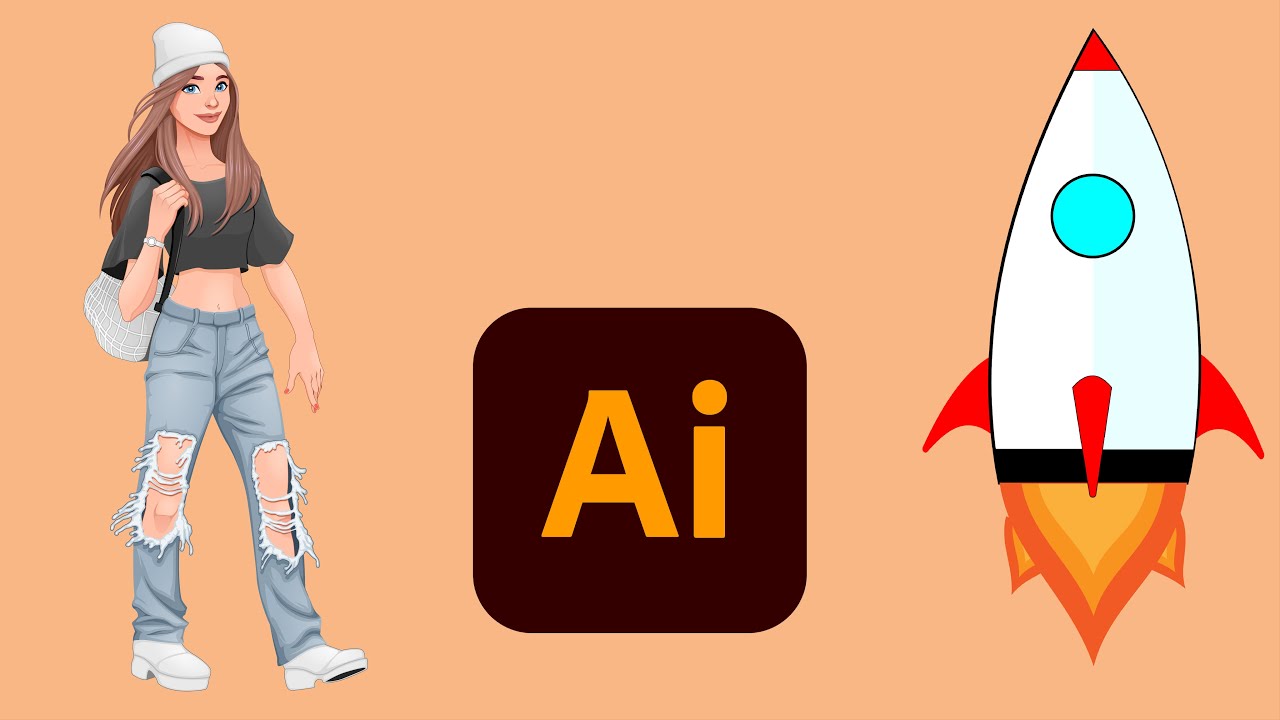 How to Draw a Vector Rocket - Adobe Illustrator tutorial | #AJAYGRAPHICDESIGNER