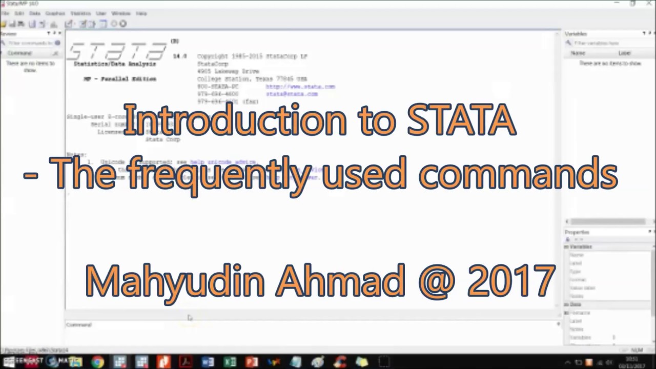 Intro to STATA - Frequently used commands