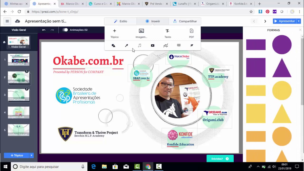Nova Interface do Prezi Next 2019