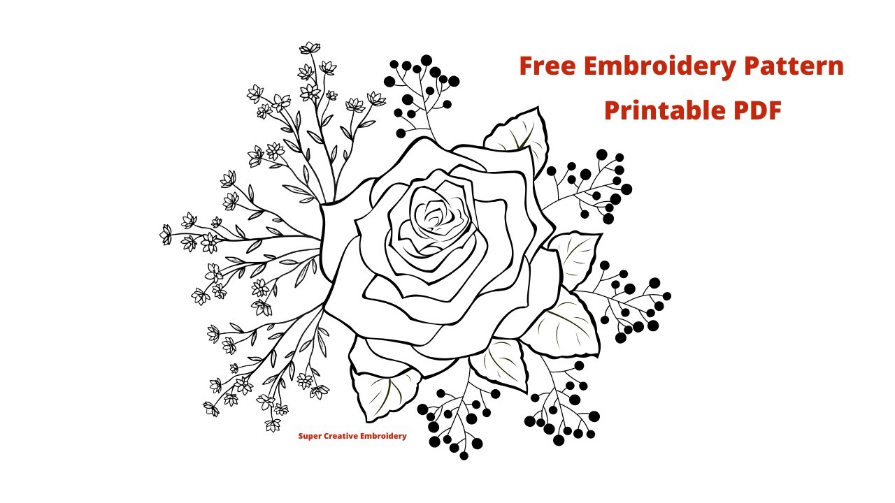 Amazing Hand Embroidery Rose Flower Creative Design / Free Pattern Printable PDF Digital Download #2
