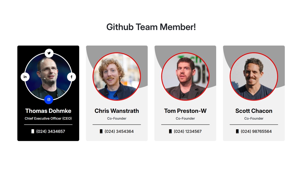 GitHub Team Member with HTML CSS Bootstrap | HTML CSS Bootstrap GitHub Team Member @raselcoder