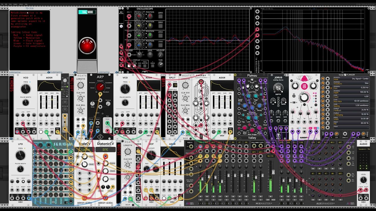 Semi-Melodic Generative Patch with VCV Rack Free 2.0.6