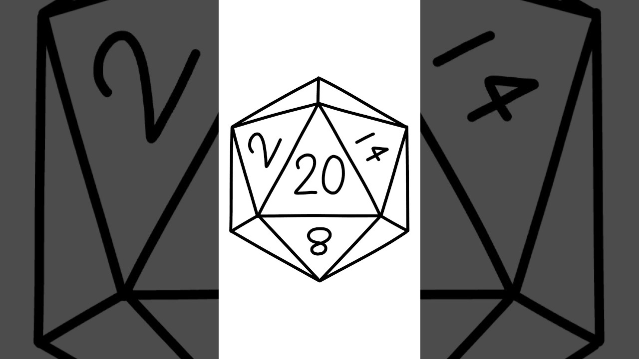 D20 Dice Drawing in 60 Seconds #d20 #drawing ng