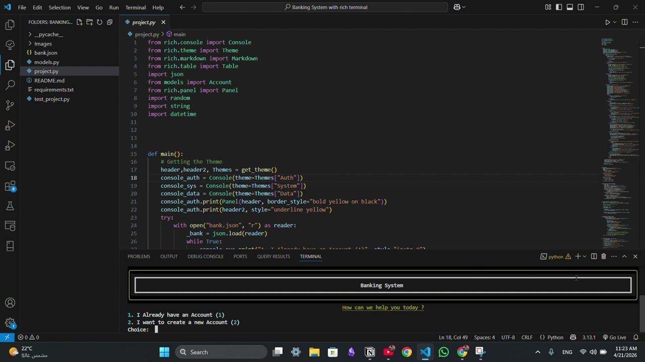 CS50 Python Final Project - Mini Banking System