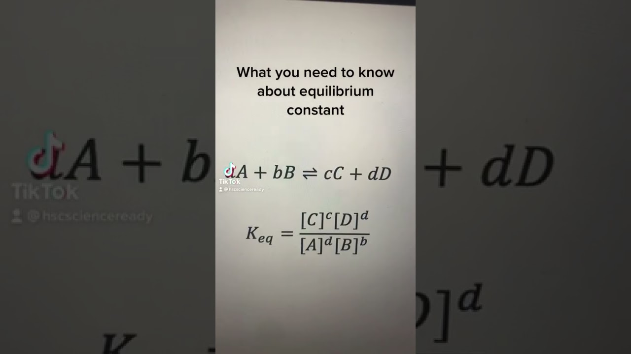 What you need to know about equilibrium constant
