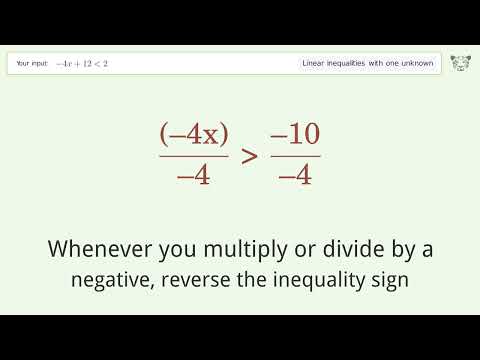 Solving Linear Inequalities: -4x+12 is Smaller Than 2