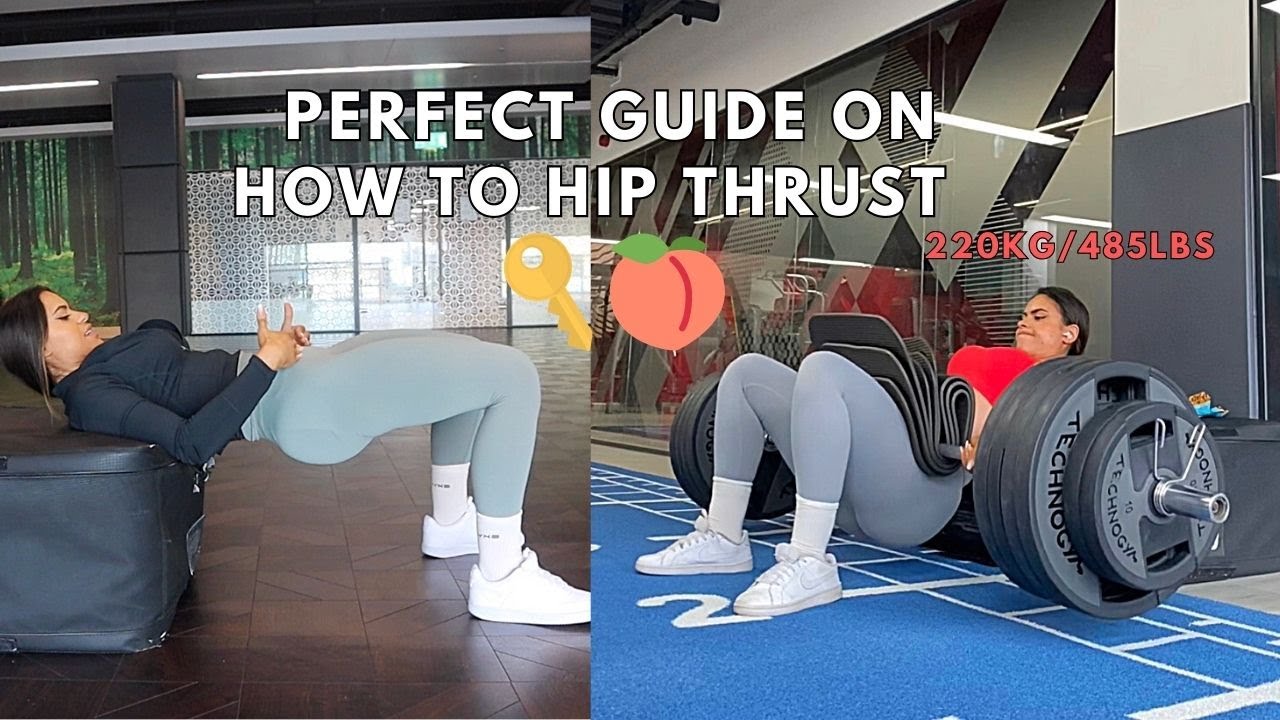 The PERFECT Hip Thrust Technique for  GLUTES - How to set up hip thrusts