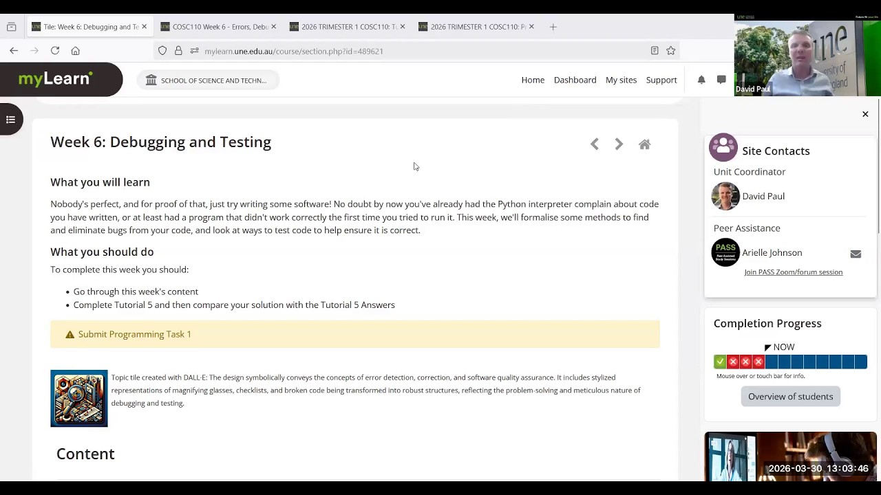 Errors, Debugging, and Testing (L6 COSC110)