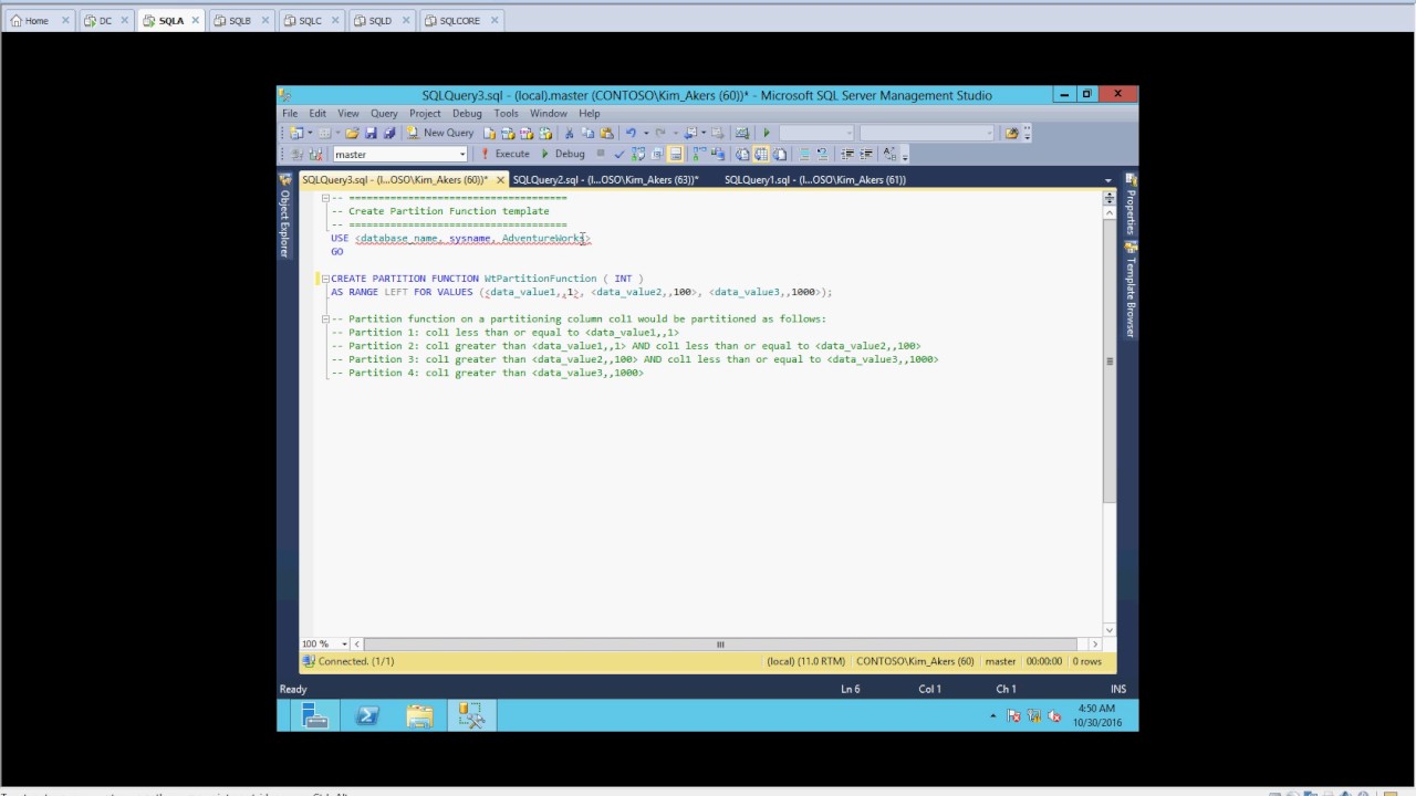SQL 2012 Create Partitioned Table