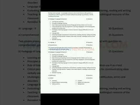 Ctet exam syllabus 2023/paper 1(for class 1 to 5)primary stage in english