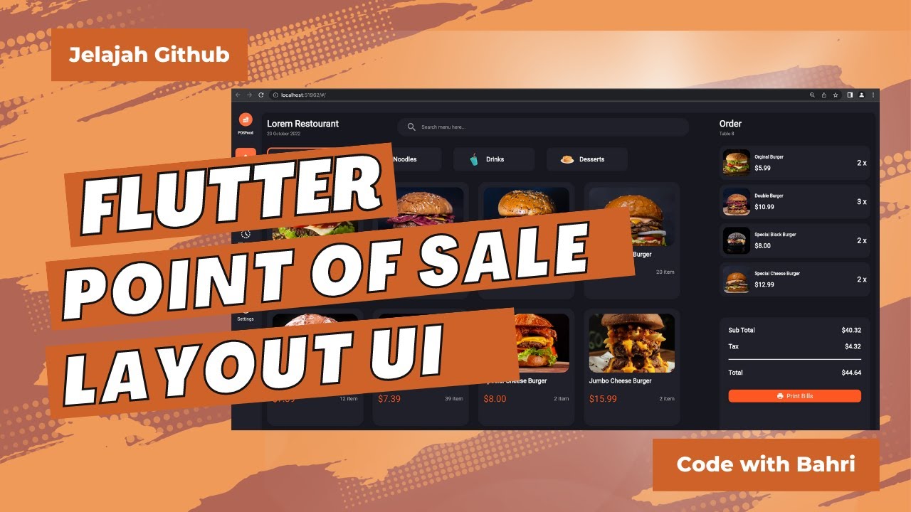 Flutter Point Of Sale POS Layout UI - Jelajah Github | Android | iOS | Web | Desktop