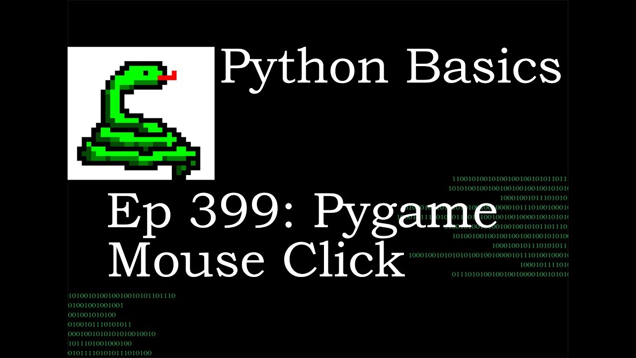 Python Basics Pygame Mouse Button Down
