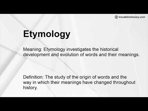 Etymology Meaning