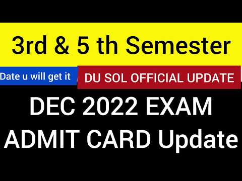DU SOL Admit card 3rd /5th Semester 2022 - Du SOL Fifth Third Semester ...