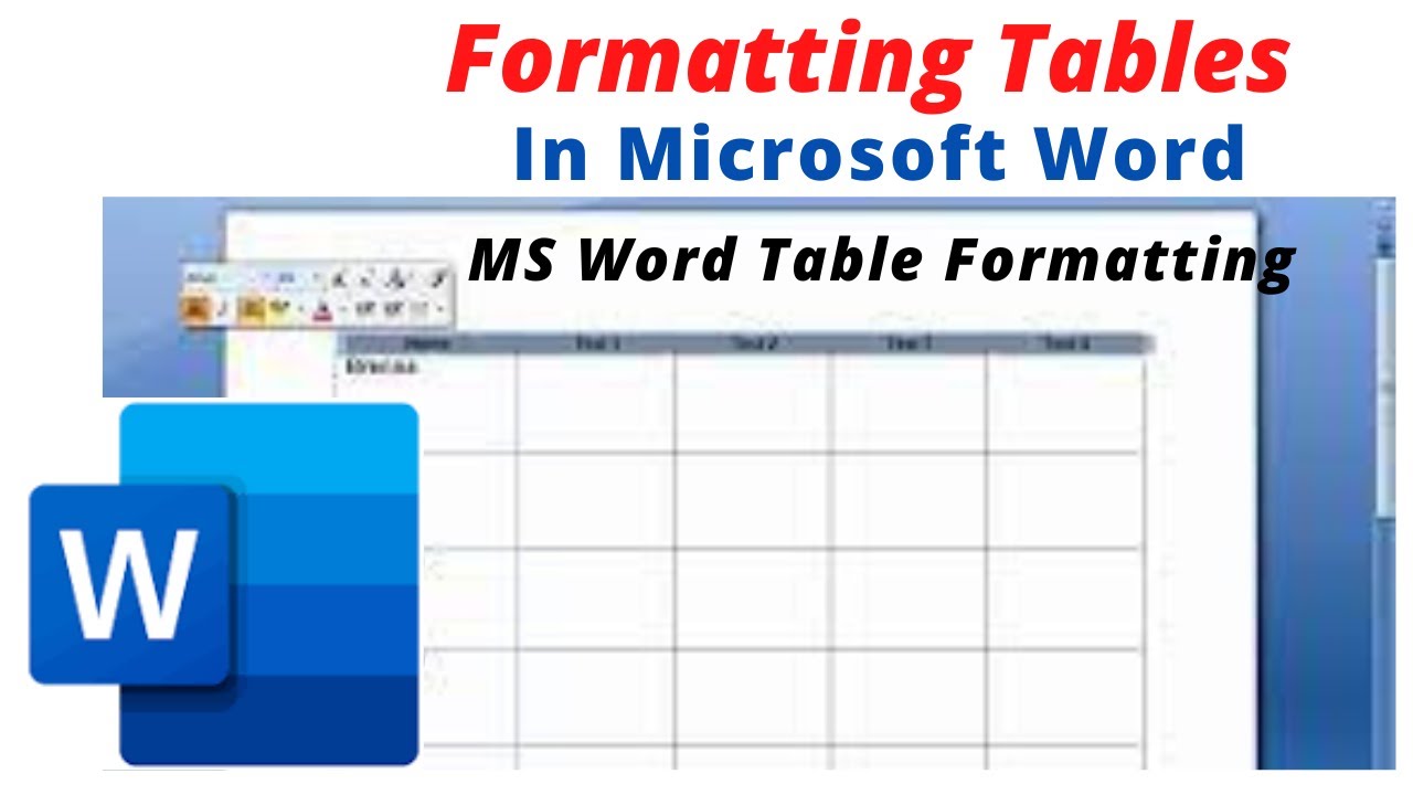 #Formatting Tables In Microsoft Word  #MS Word Table Formatting