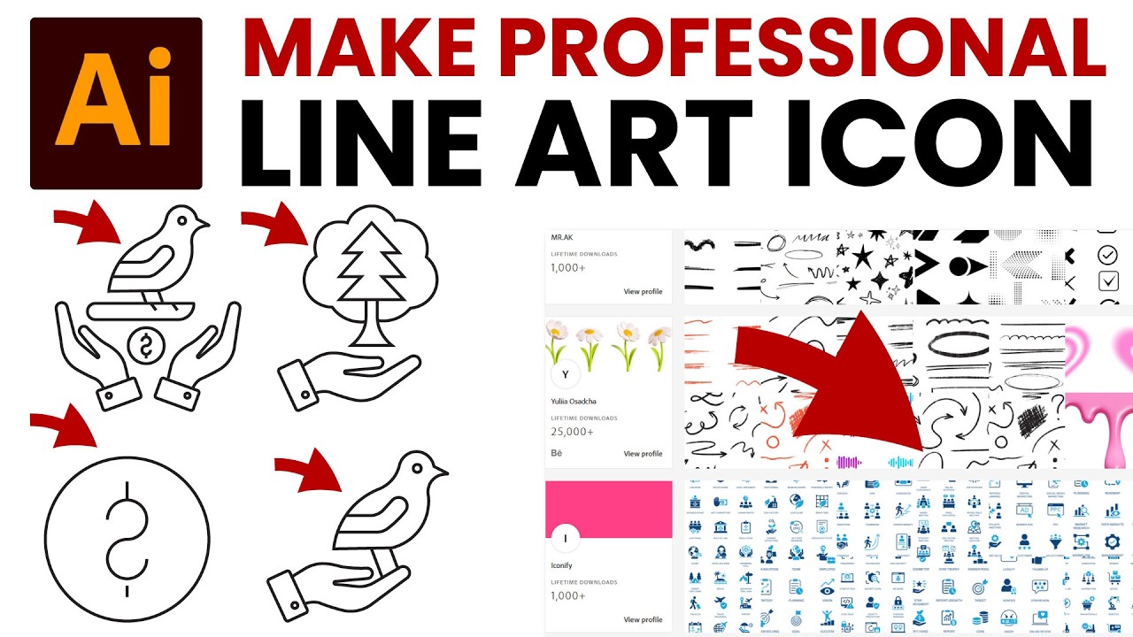 How to Make Professional Line Art Vector Icon for Stock Market Using Adobe Illustrator