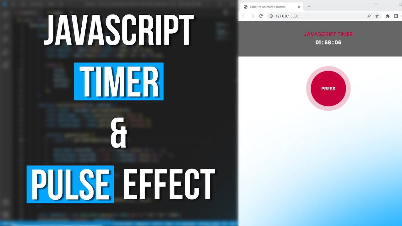 Timer on JavaScript & Button with Pulse Animation Tutorial