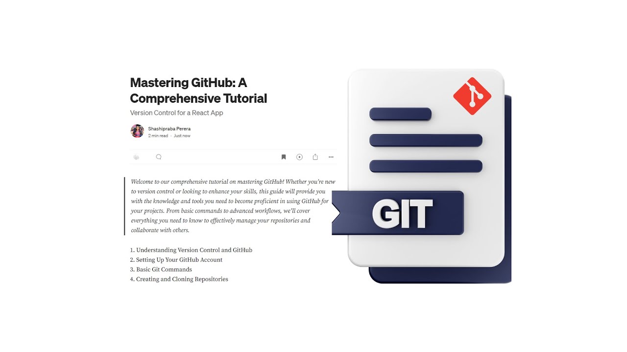 Mastering GitHub: A Comprehensive Tutorial (Part 01)