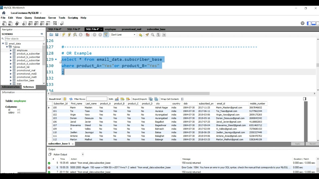How to filter result using OR operator in #SQL| #OROperator | Filter Data Using OR | SQL #OR Filter