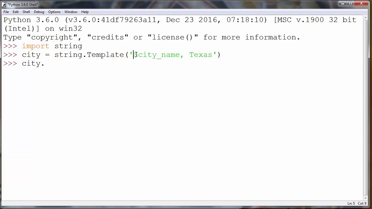 How to Substitute String with String Template in Python programming language