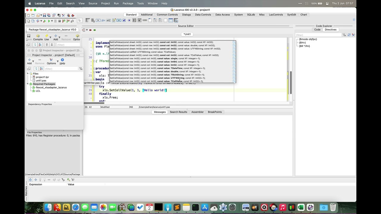 Experimenting with Flexcel on Lazarus