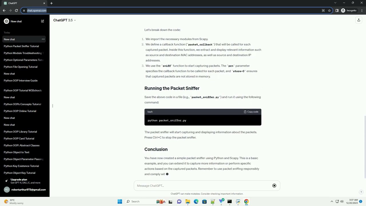 python packet sniffer scapy