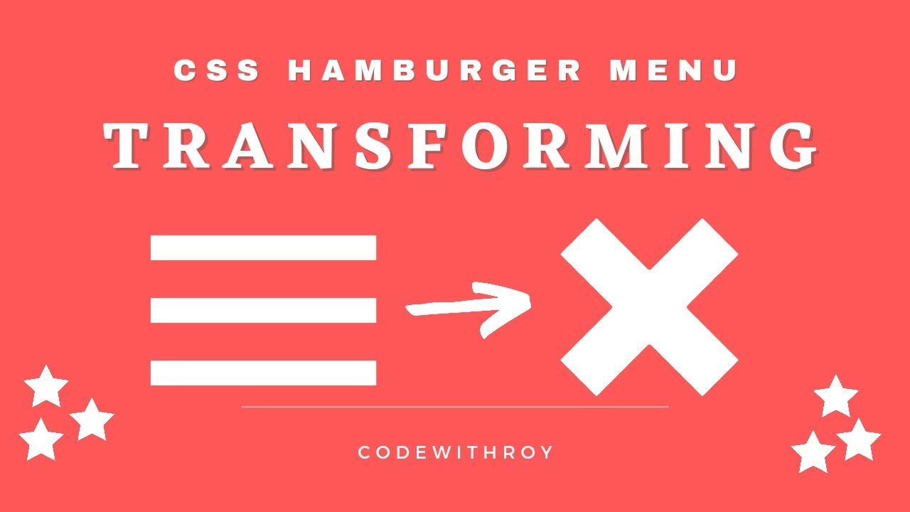 Animated Hamburger Menu Tutorial - CSS Effects | Beginners project on CSS Animation