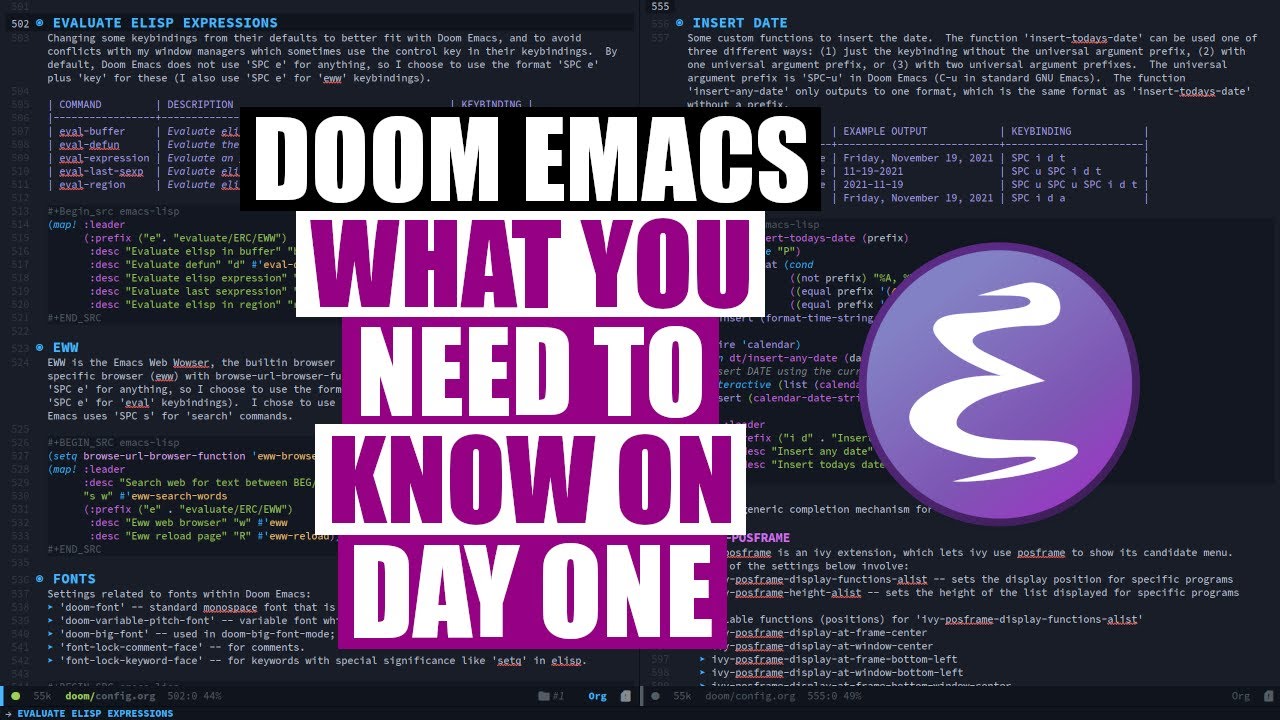 Doom Emacs On Day One (Learn These Things FIRST!)