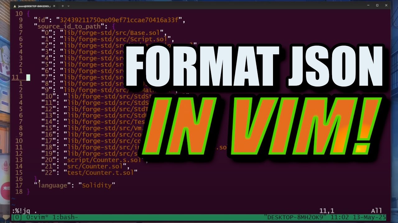 How to QUICKLY format JSON in Vim!