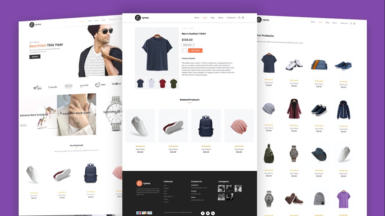Ecommerce Website With HTML CSS JavaScript | Full Responsive e-commerce Website
