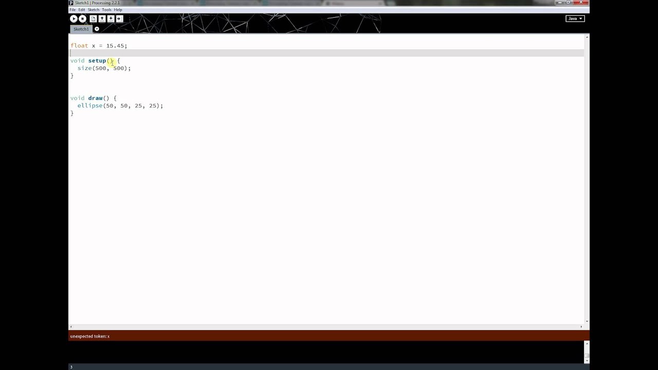 Processing Tutorial: Lesson 4 - Variables